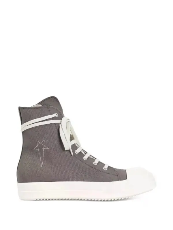 Rick Owens Pentagram Embroidered Ramones Sneakers - Grey