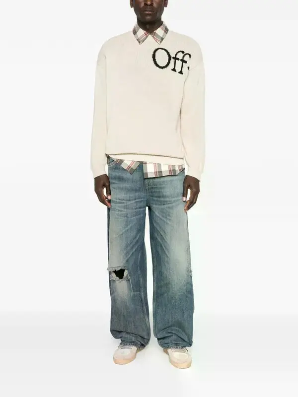 Off-White Crew Neck Sweater - Neutrals