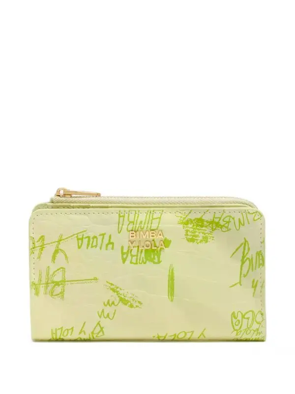 Bimba Y Lola Logo-print Zip Wallet - Neutrals