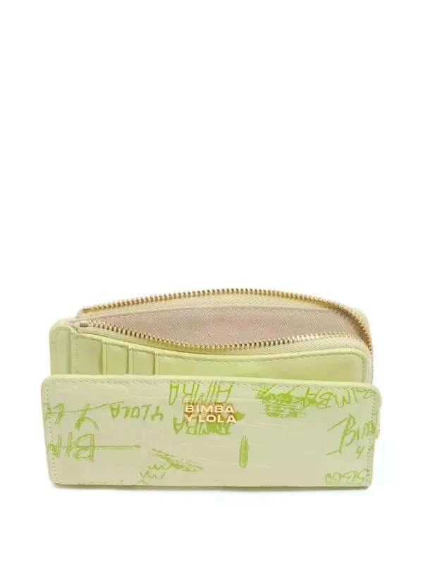 Bimba Y Lola Logo-print Zip Wallet - Neutrals