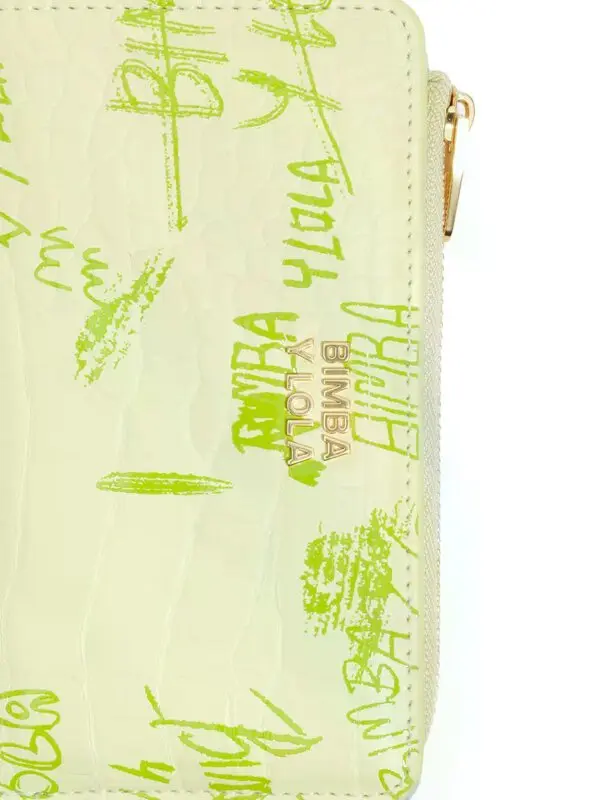 Bimba Y Lola Logo-print Zip Wallet - Neutrals