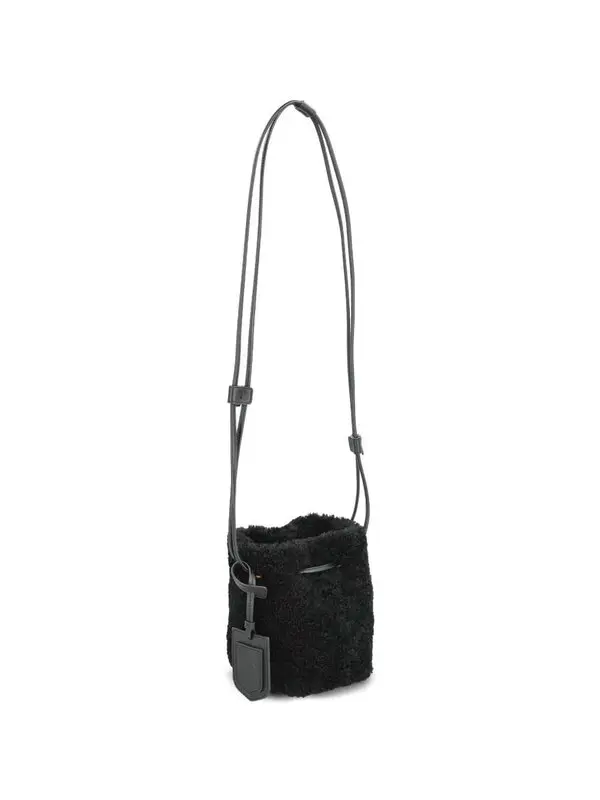 TOD'S Drawstring Shearling Bucket Bag