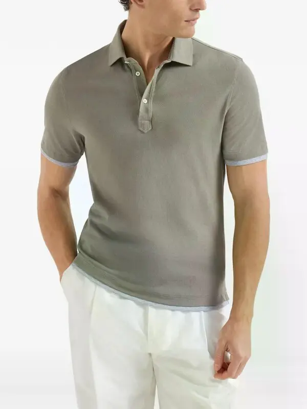 Brunello Cucinelli Faux-layered Polo Shirt - Green