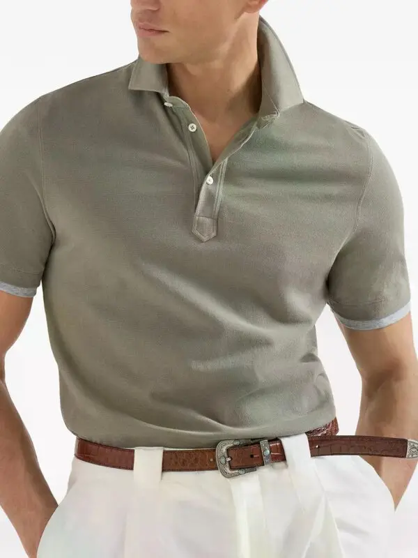 Brunello Cucinelli Faux-layered Polo Shirt - Green