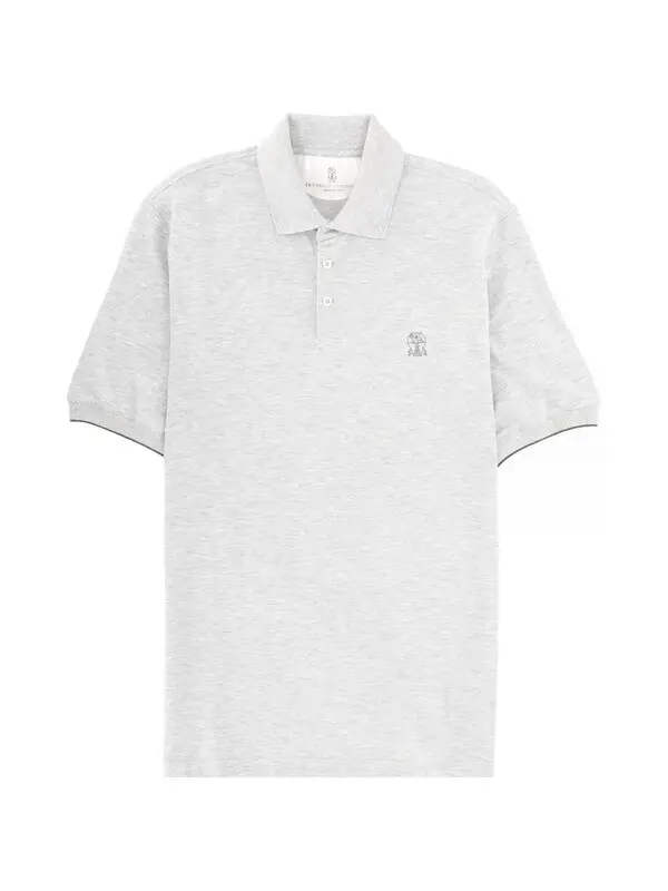 Brunello Cucinelli Logo-embroidered Polo Shirt - Grey
