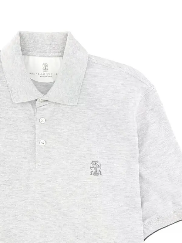 Brunello Cucinelli Logo-embroidered Polo Shirt - Grey