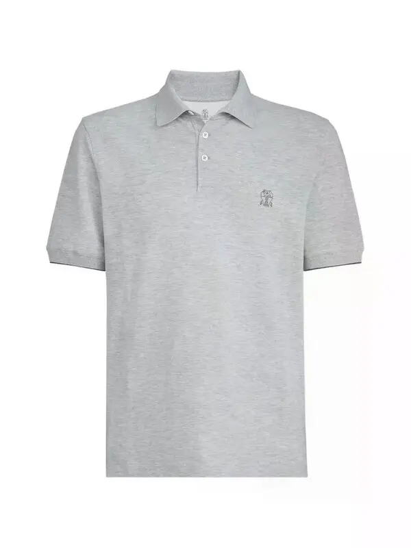 Brunello Cucinelli Logo-embroidered Polo Shirt - Grey