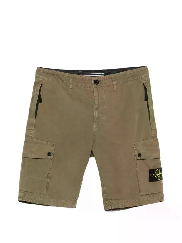 Stone Island Badge Cargo Shorts - Green