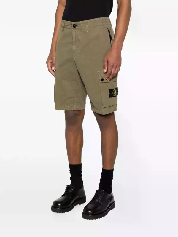 Stone Island Badge Cargo Shorts - Green