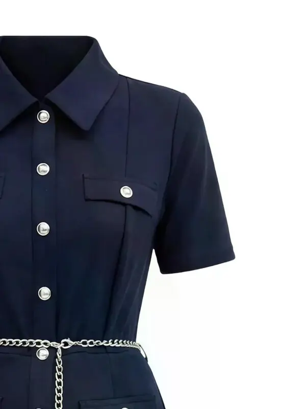Michael Kors Chain-belt Shirt Dress - Blue