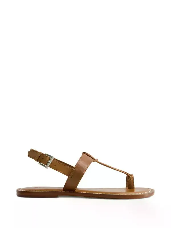 Bernardo Maverick Leather T-strap Sandals - Brown