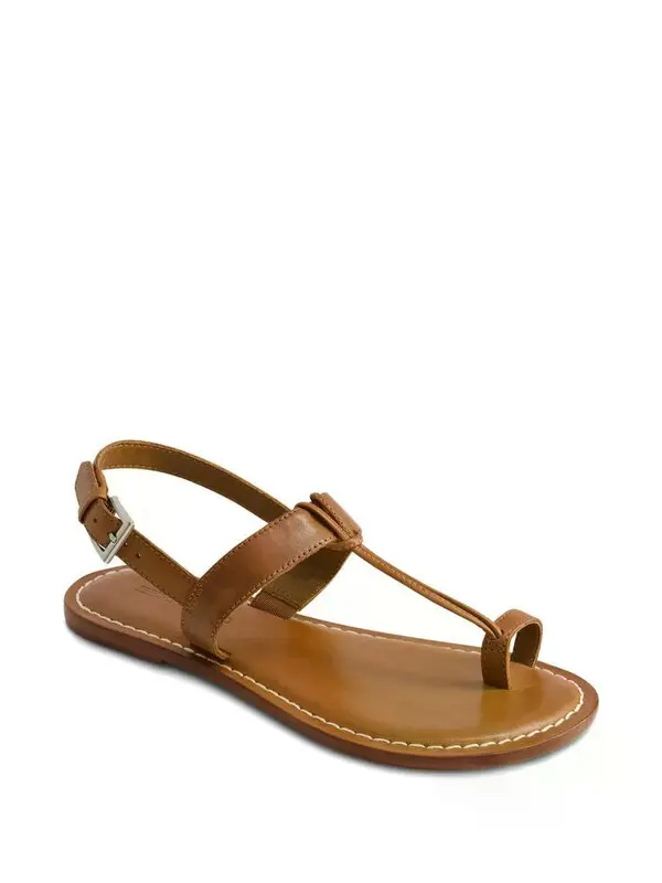 Bernardo Maverick Leather T-strap Sandals - Brown