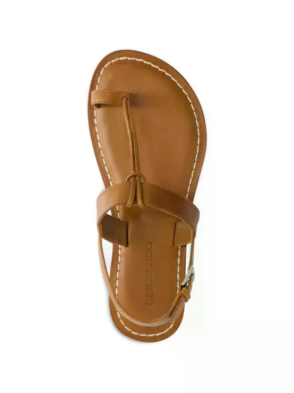 Bernardo Maverick Leather T-strap Sandals - Brown