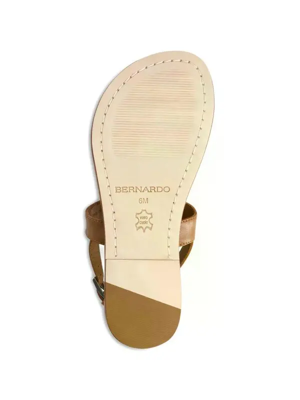 Bernardo Maverick Leather T-strap Sandals - Brown