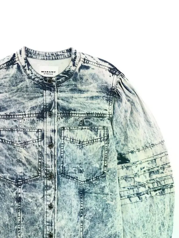 MARANT ETOILE Puff-sleeved Denim Shirt - Blue