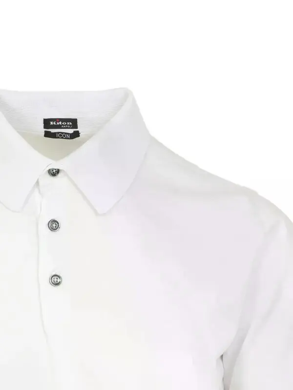 Kiton Button Short-sleeve Polo Shirt - White