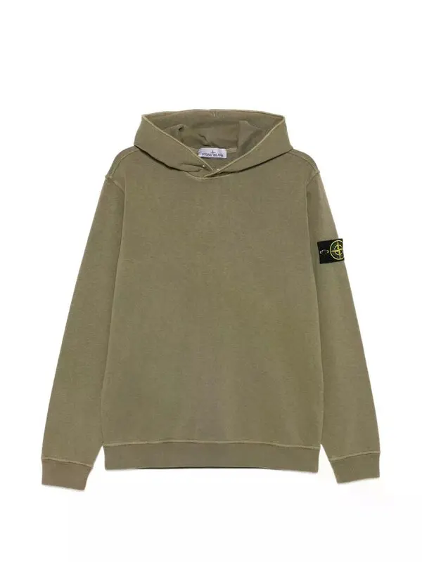 Stone Island Logo-patch Hoodie - Green