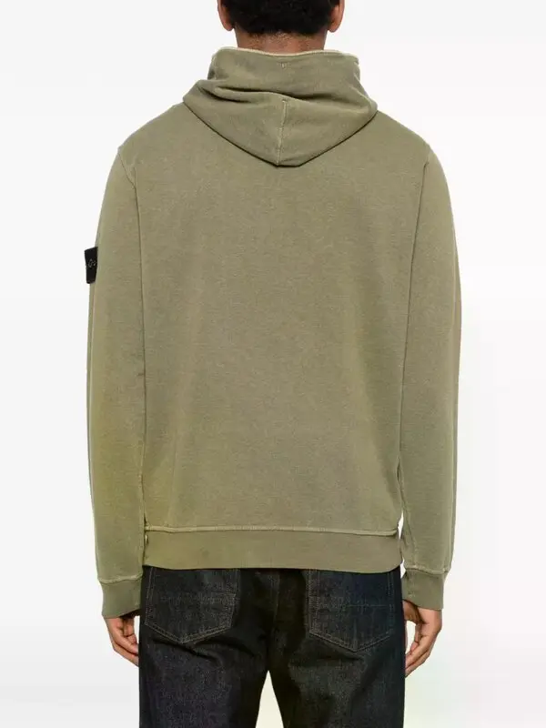 Stone Island Logo-patch Hoodie - Green