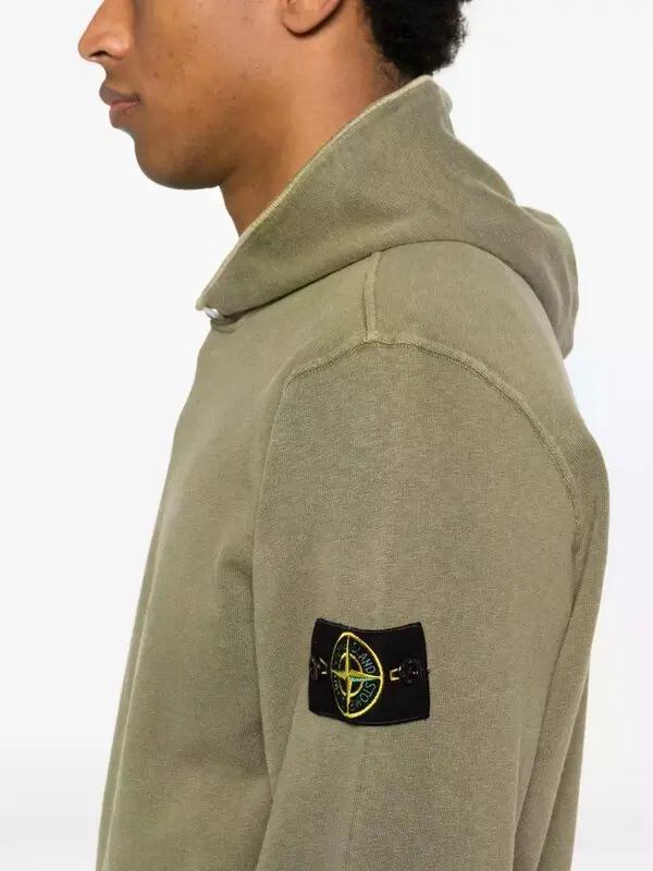Stone Island Logo-patch Hoodie - Green