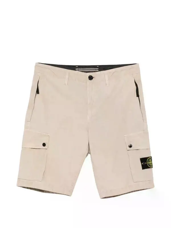 Stone Island Logo Patch Cargo Shorts - Neutrals
