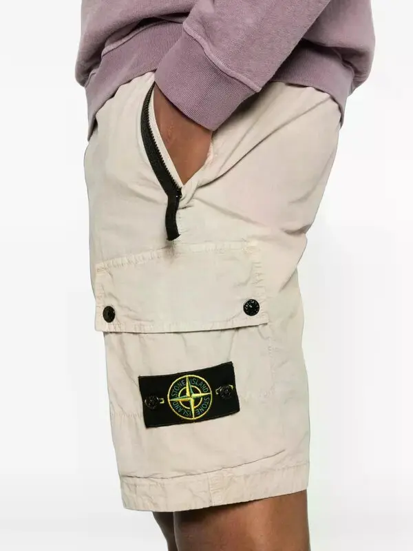 Stone Island Logo Patch Cargo Shorts