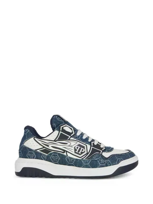 Philipp Plein Moonwalker Lace-up Sneakers - Blue