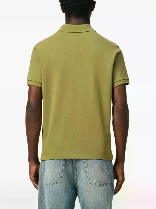 AMI Paris Cotton Short Sleeves De Coeur Polo Shirt - Green