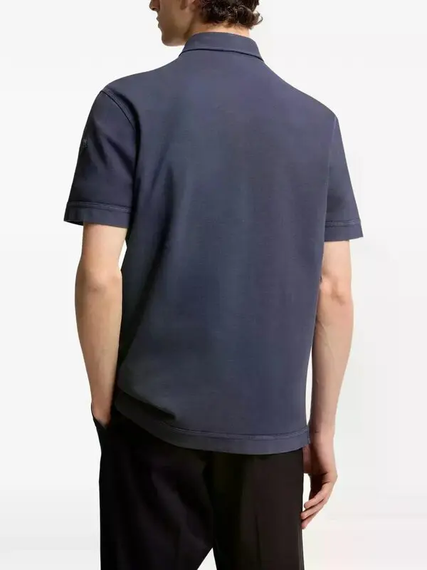 Moncler Leather-logo Cotton Polo Shirt