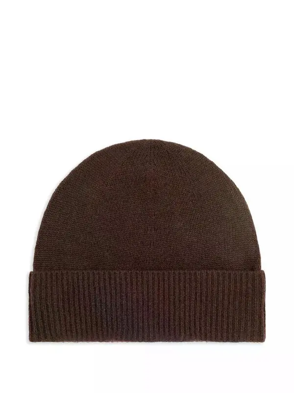 Eric Bompard Ribbed Beanie Hat - Brown
