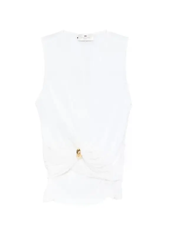 Elisabetta Franchi Knot Detail Top - White