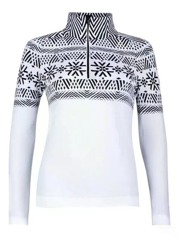 NEWLAND Geometric-pattern Sweater - White