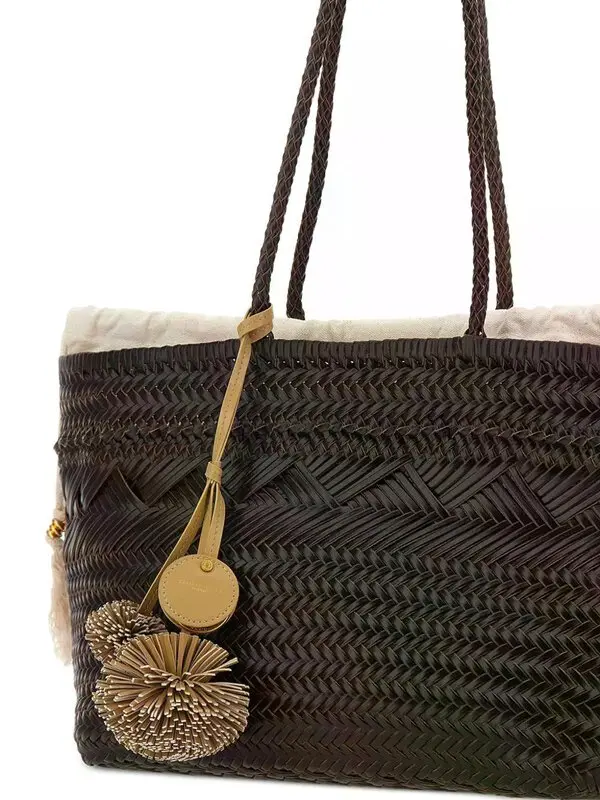 GIANNI CHIARINI Large Paloma Woven Shoulder Bag With Tassel Detail - Brown