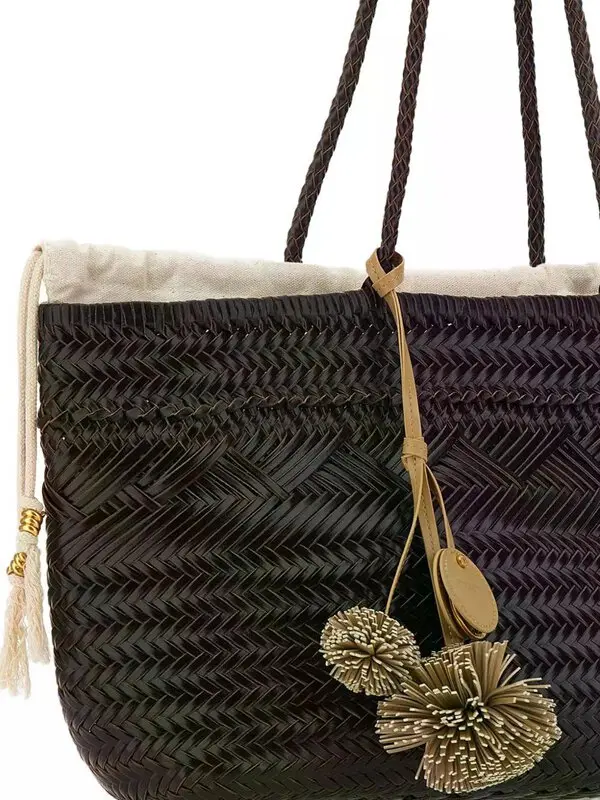 GIANNI CHIARINI Large Paloma Woven Shoulder Bag With Tassel Detail - Brown