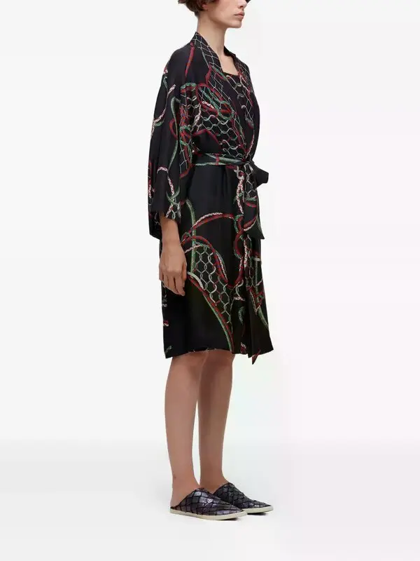 OSKLEN Rope-print Belted Dress