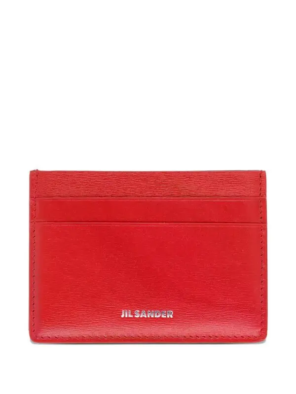 JIL SANDER Logo-stamp Cardholder - Red
