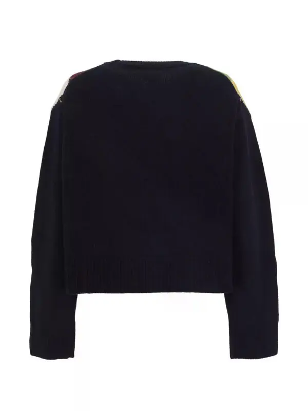 GANNI Argyle Knit Sweater - Blue