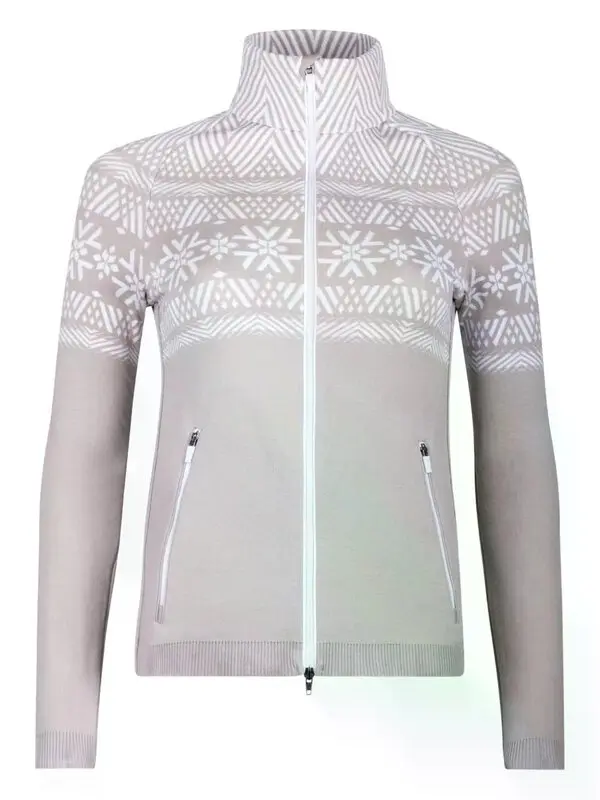 NEWLAND Crans-montana Zipped Patterned Cardigan - Neutrals