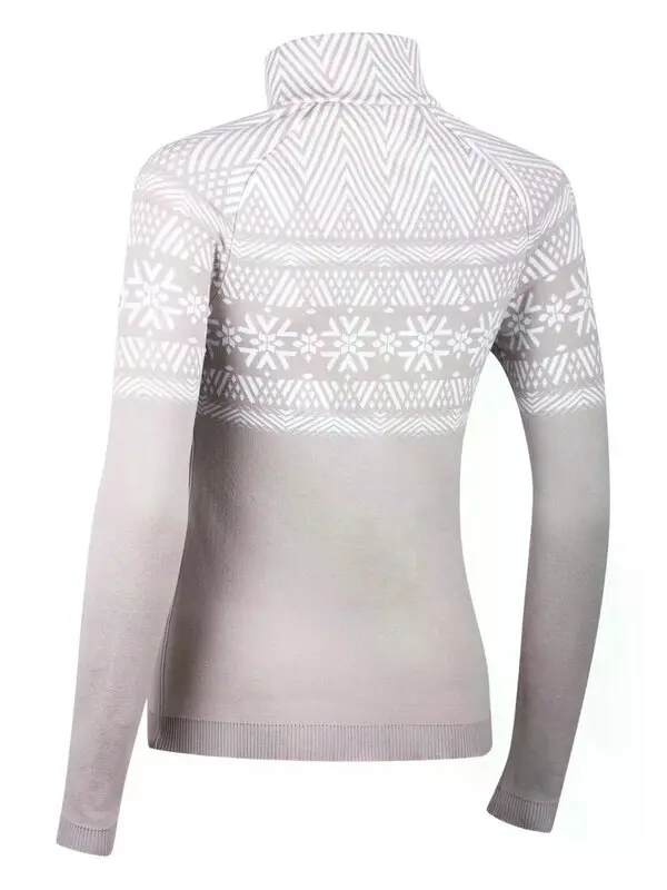 NEWLAND Crans-montana Zipped Patterned Cardigan - Neutrals