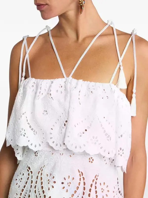 Etro Broderie Anglaise Paisley & Heart Maxi Dress
