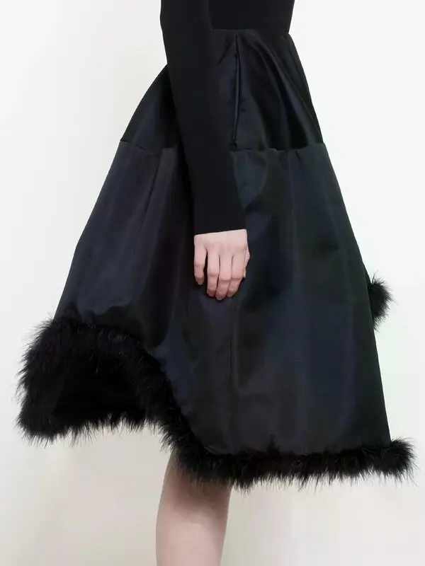 Simone Rocha Feather-trim A-line Skirt