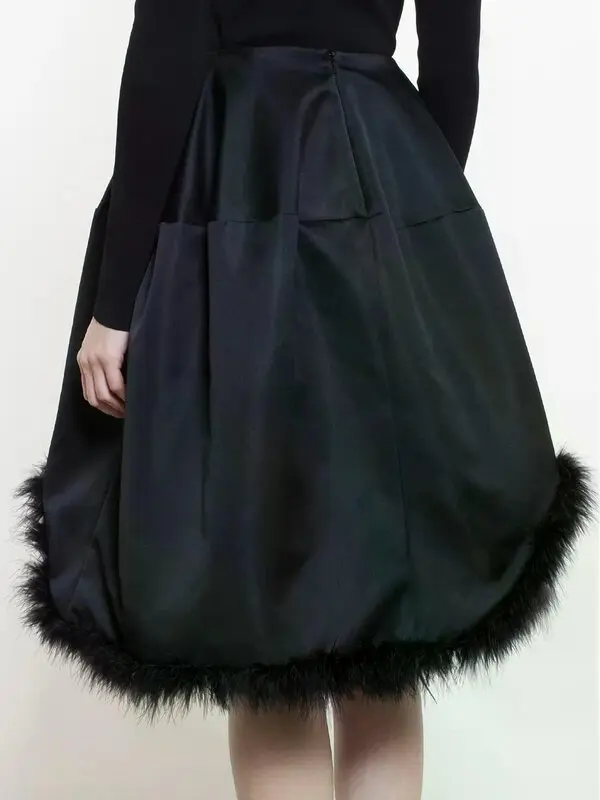 Simone Rocha Feather-trim A-line Skirt