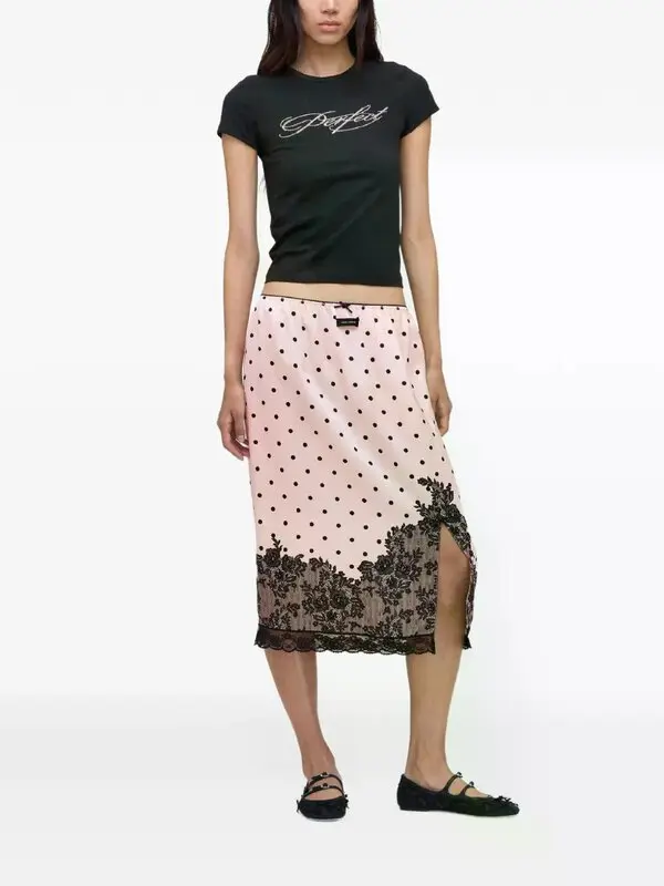 Marc Jacobs Trompe L'oeil Dots Midi Skirt - Pink