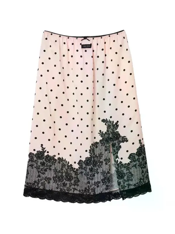 Marc Jacobs Trompe L'oeil Dots Midi Skirt - Pink