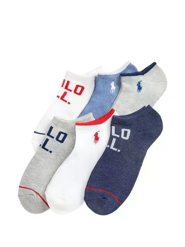 Polo Ralph Lauren Logo-knit Socks Pack Of Six - White