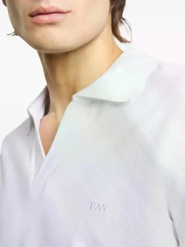 FAY Striped Piquet T-shirt - White