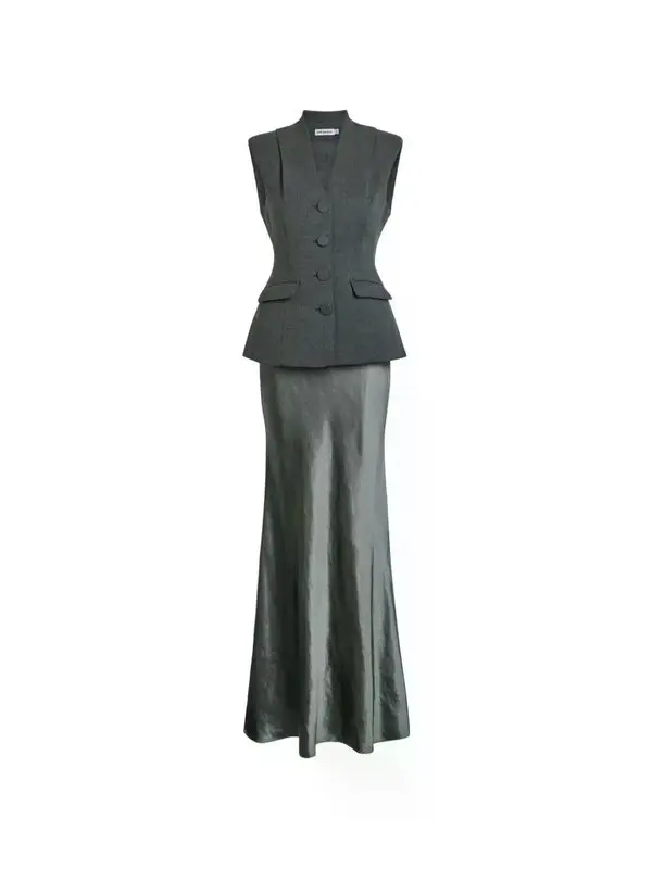 SELF-PORTRAIT Buttoned Maxi Dress