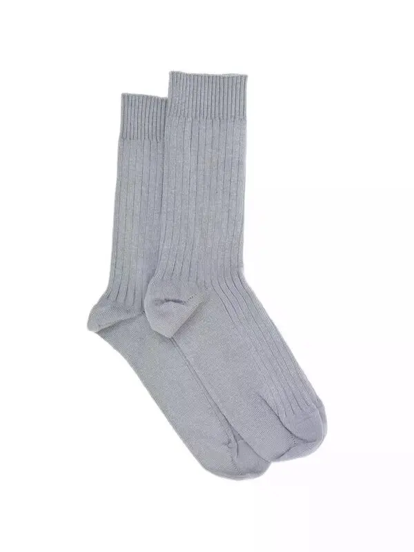 BASERANGE Ribbed-knit Socks - Grey
