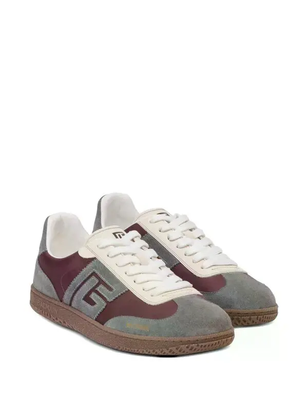 Balmain Suede Logo Sneakers - Grey