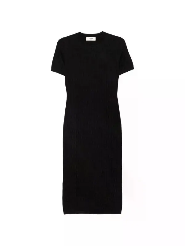 Fendi Jacquard Midi Dress - Black
