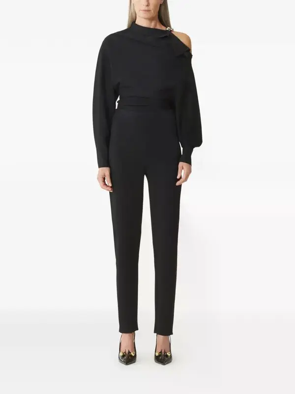 LANVIN Ribbed-waistband Trousers - Black